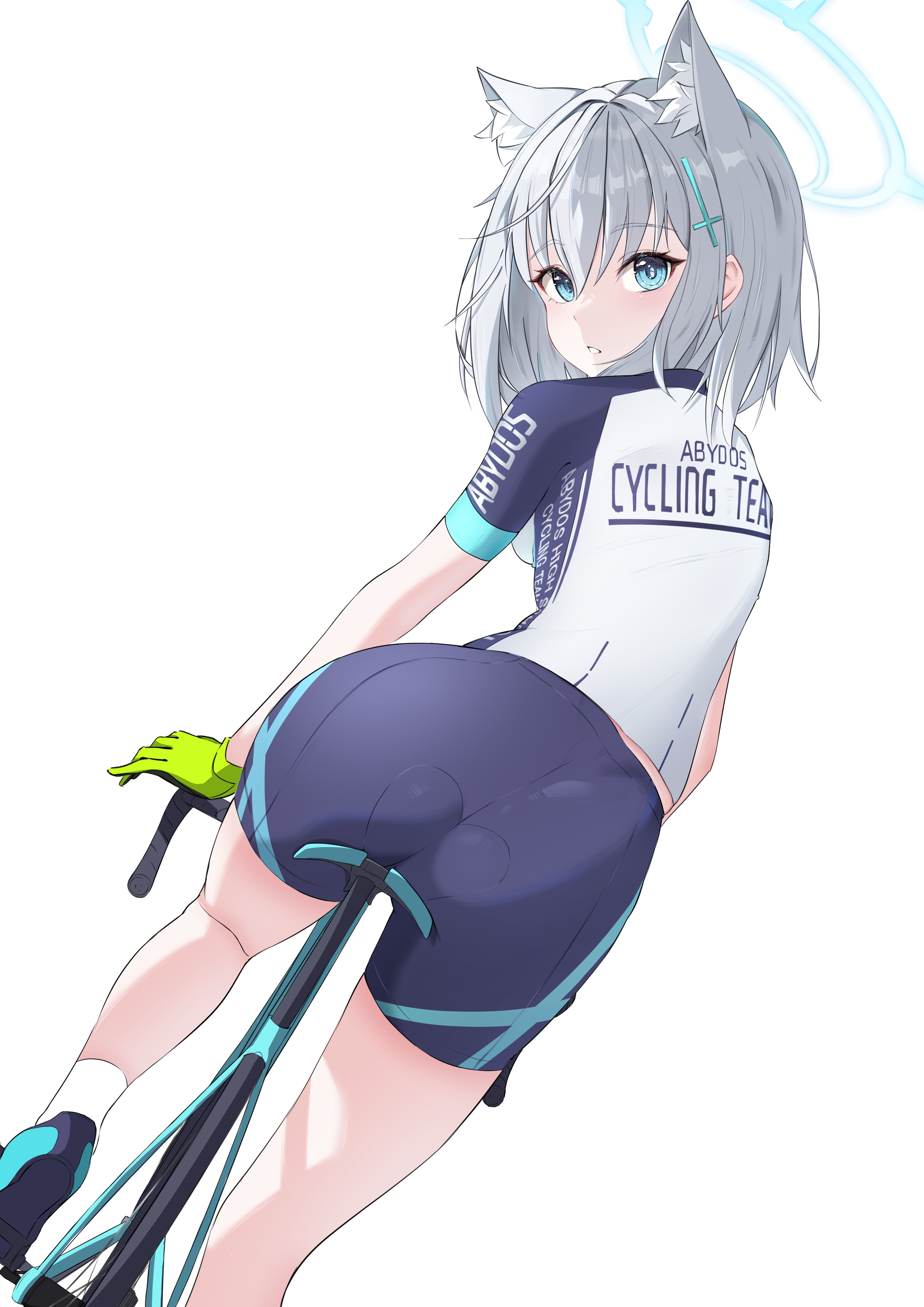mj (xmj0309) blue archive sunaookami shiroko animal ears ass bike shorts halo nekomimi ...